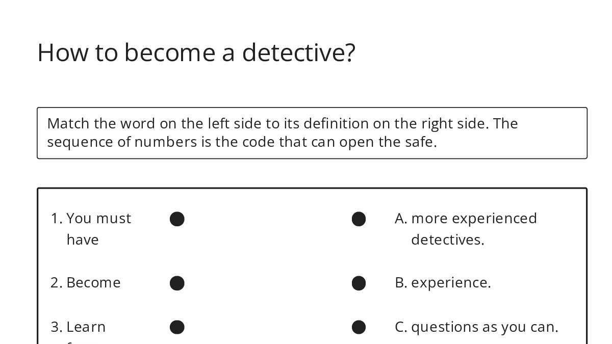 How to become a detective? - My Worksheet Maker: Create Your Own Worksheets