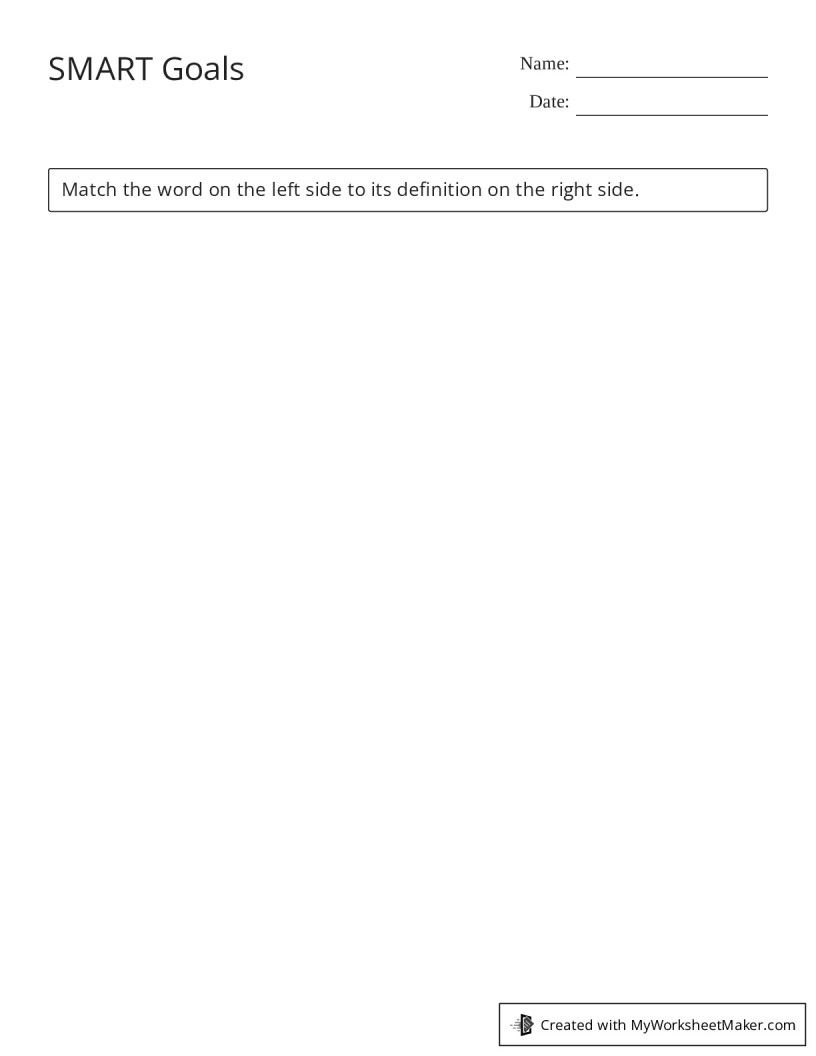 SMART Goals - My Worksheet Maker: Create Your Own Worksheets