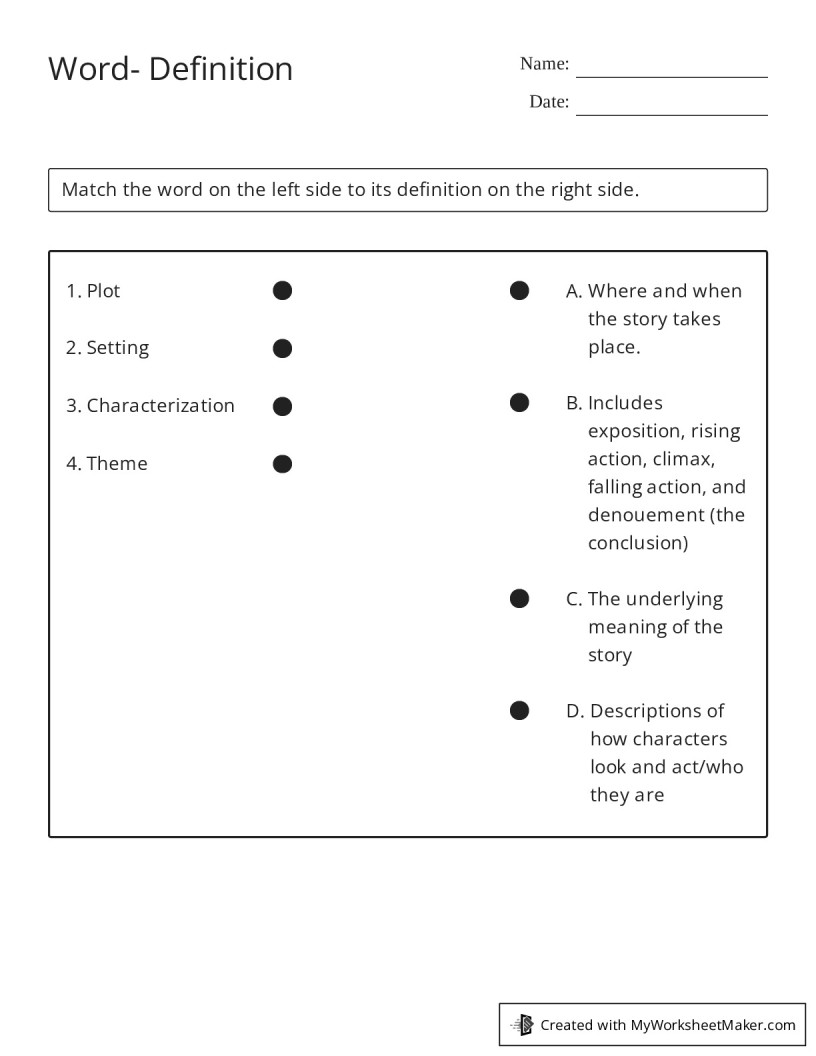 Word- Definition - My Worksheet Maker: Create Your Own Worksheets