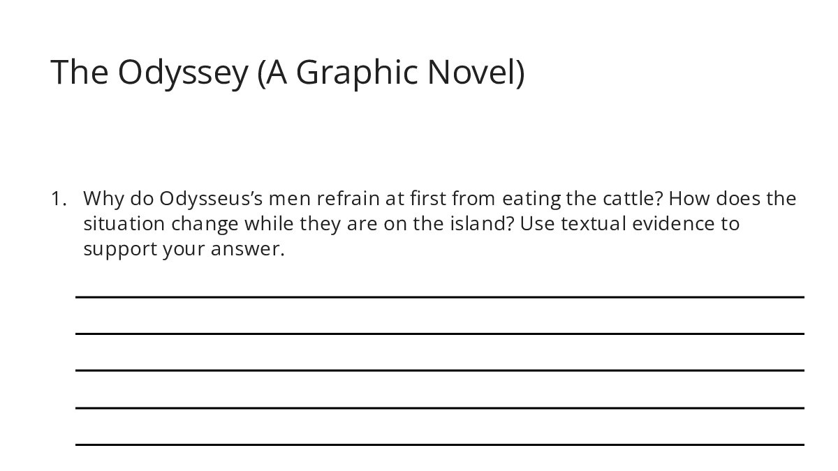 The Odyssey (A Graphic Novel) - My Worksheet Maker: Create Your Own ...