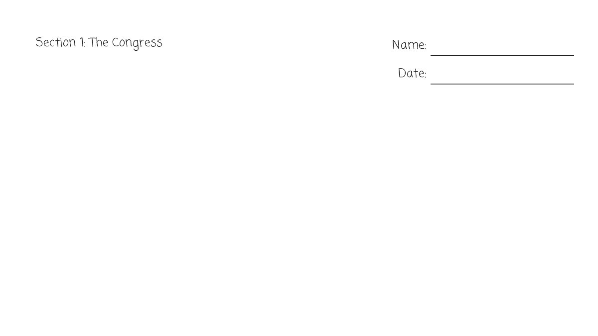 Section 1: The Congress - My Worksheet Maker: Create Your Own Worksheets
