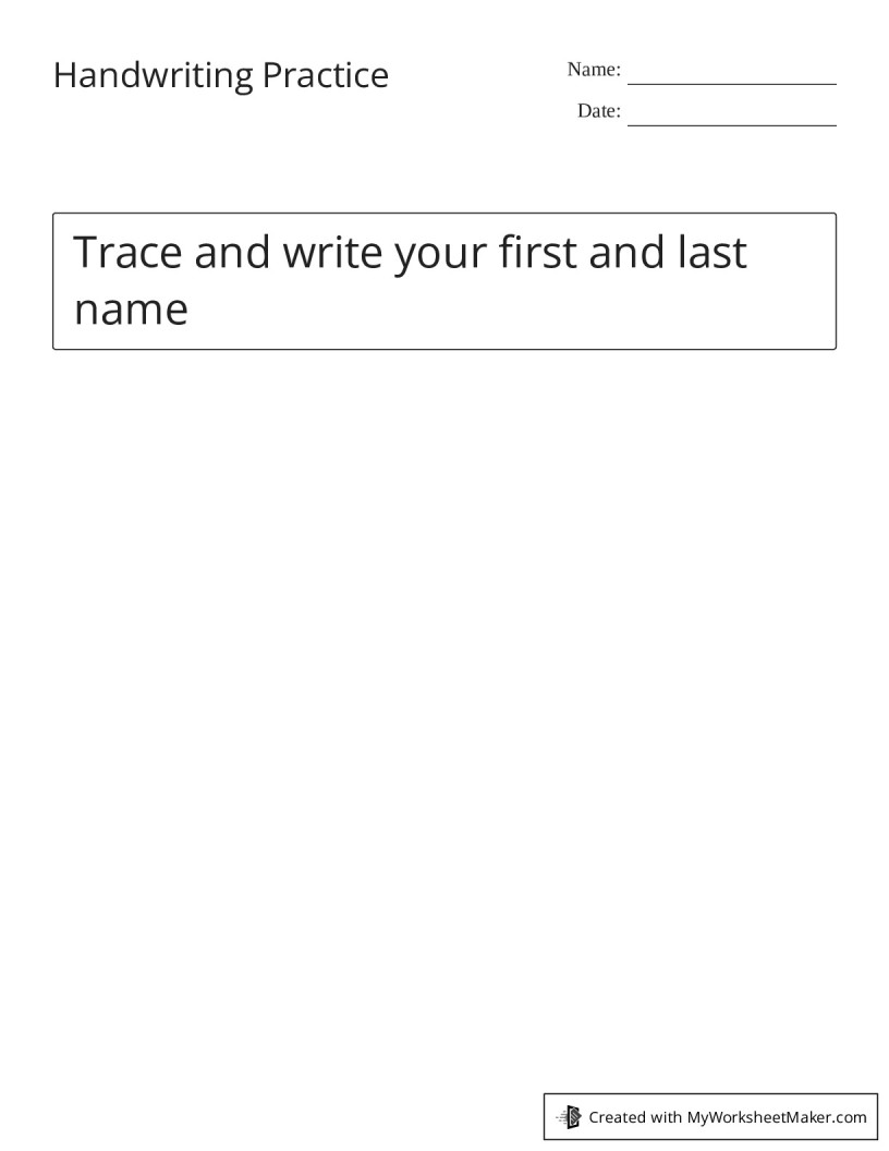 Handwriting Practice - My Worksheet Maker: Create Your Own Worksheets