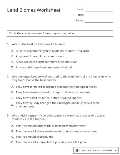 Biomes Worksheets Biomes ESL Worksheet By Dada75