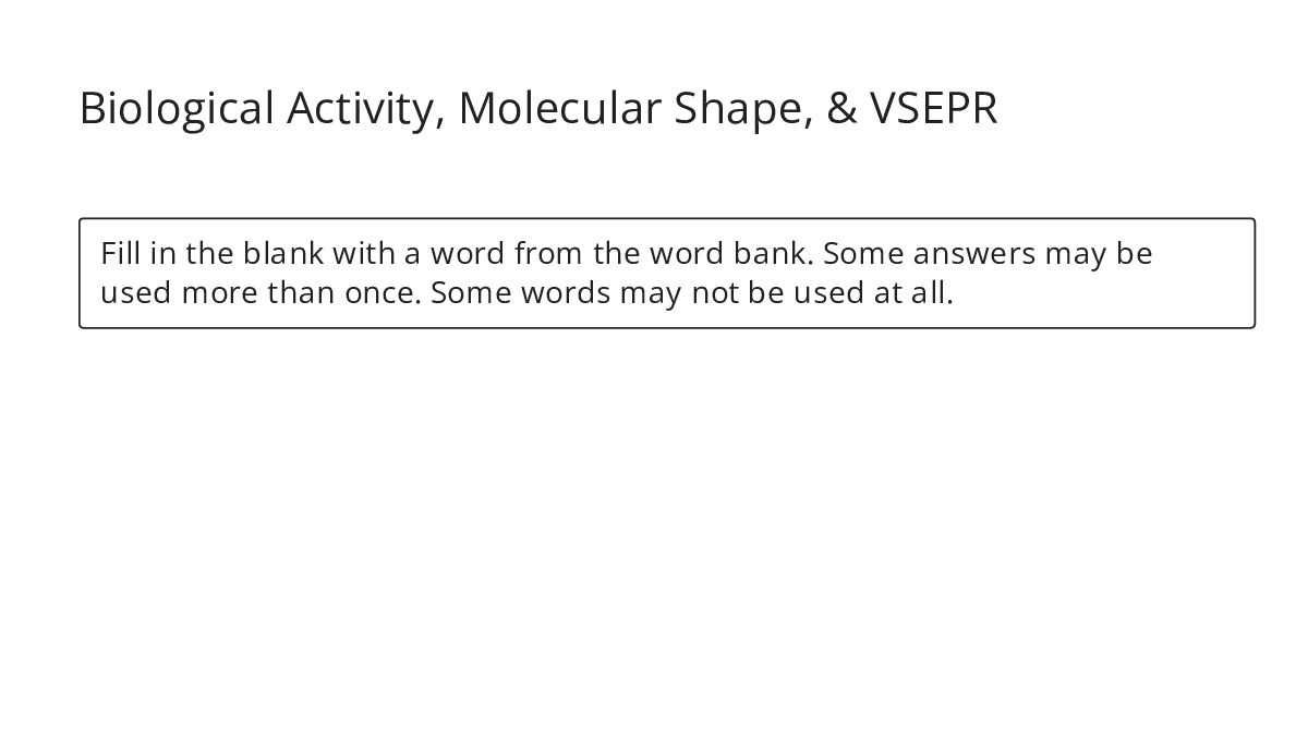 Biological Activity, Molecular Shape, & VSEPR - My Worksheet Maker ...