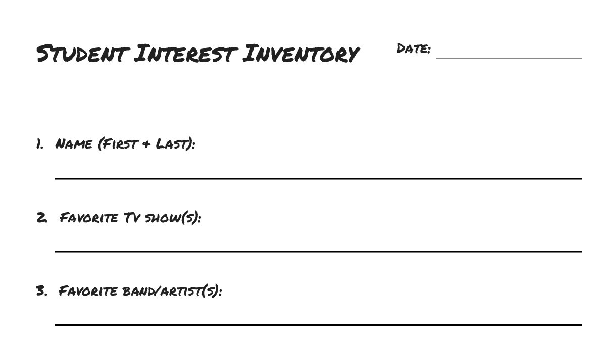 Student Interest Inventory - My Worksheet Maker: Create Your Own Worksheets