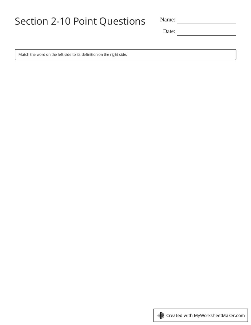 Section 2-10 Point Questions - My Worksheet Maker: Create Your Own ...