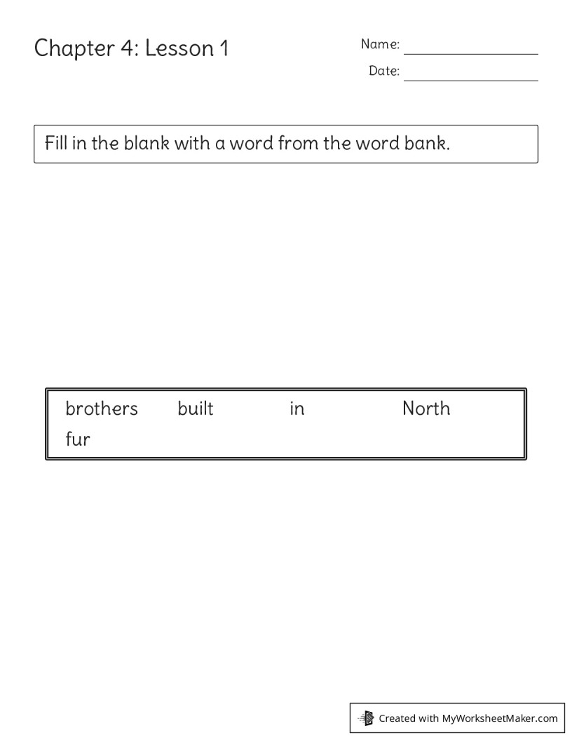 Chapter 4: Lesson 1 - My Worksheet Maker: Create Your Own Worksheets