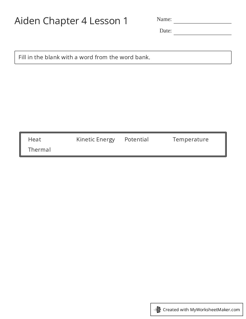 Aiden Chapter 4 Lesson 1 - My Worksheet Maker: Create Your Own Worksheets