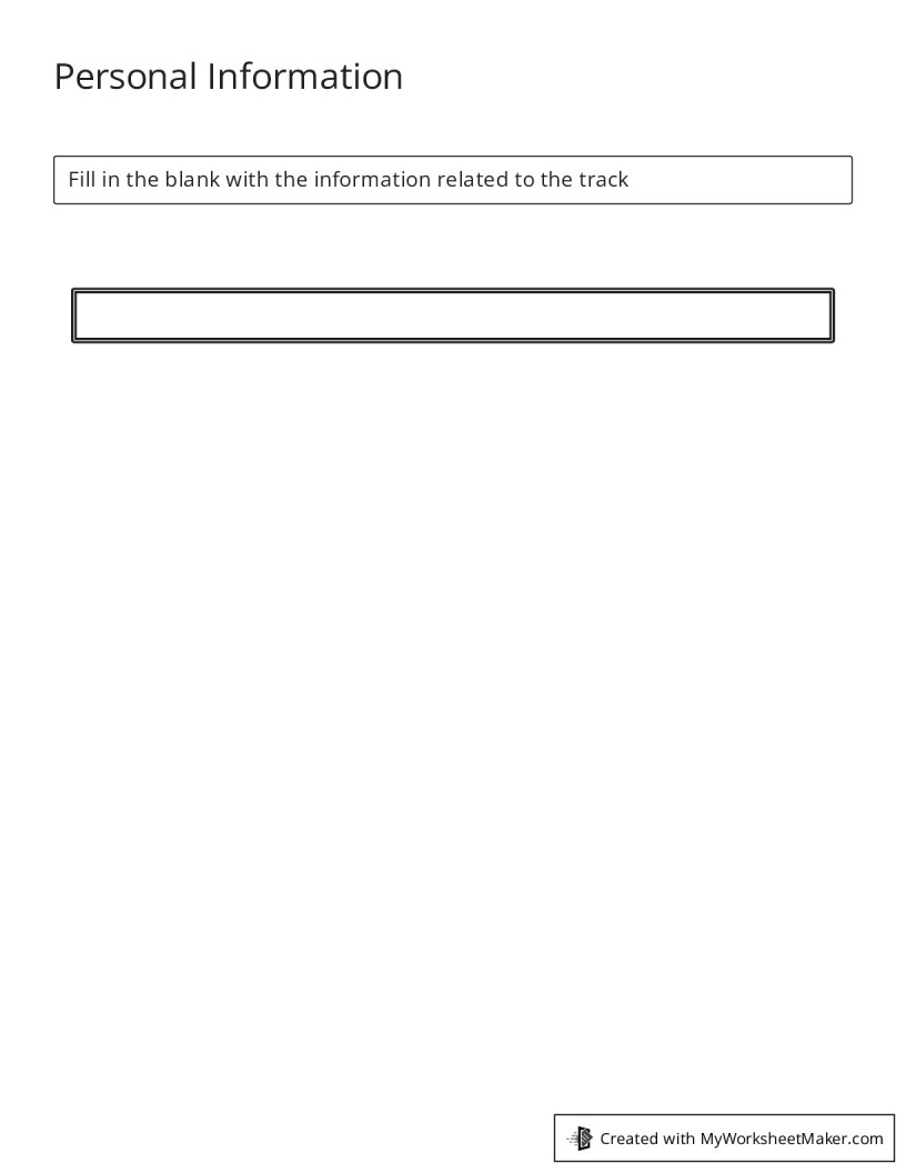 Personal Information - My Worksheet Maker: Create Your Own Worksheets