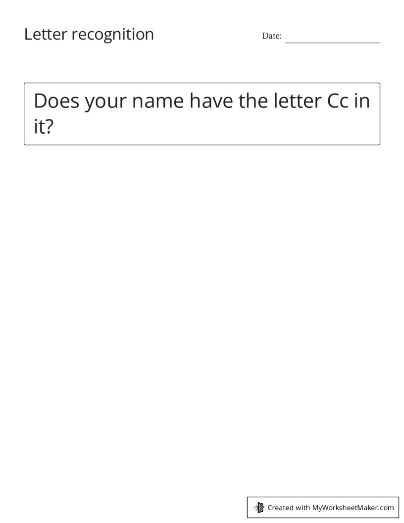 Letter recognition - My Worksheet Maker: Create Your Own Worksheets