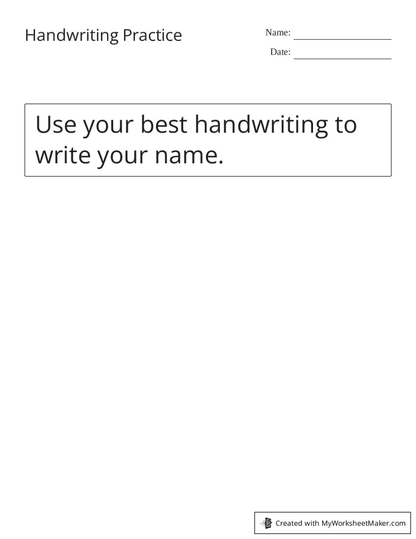 Handwriting Practice - My Worksheet Maker: Create Your Own Worksheets