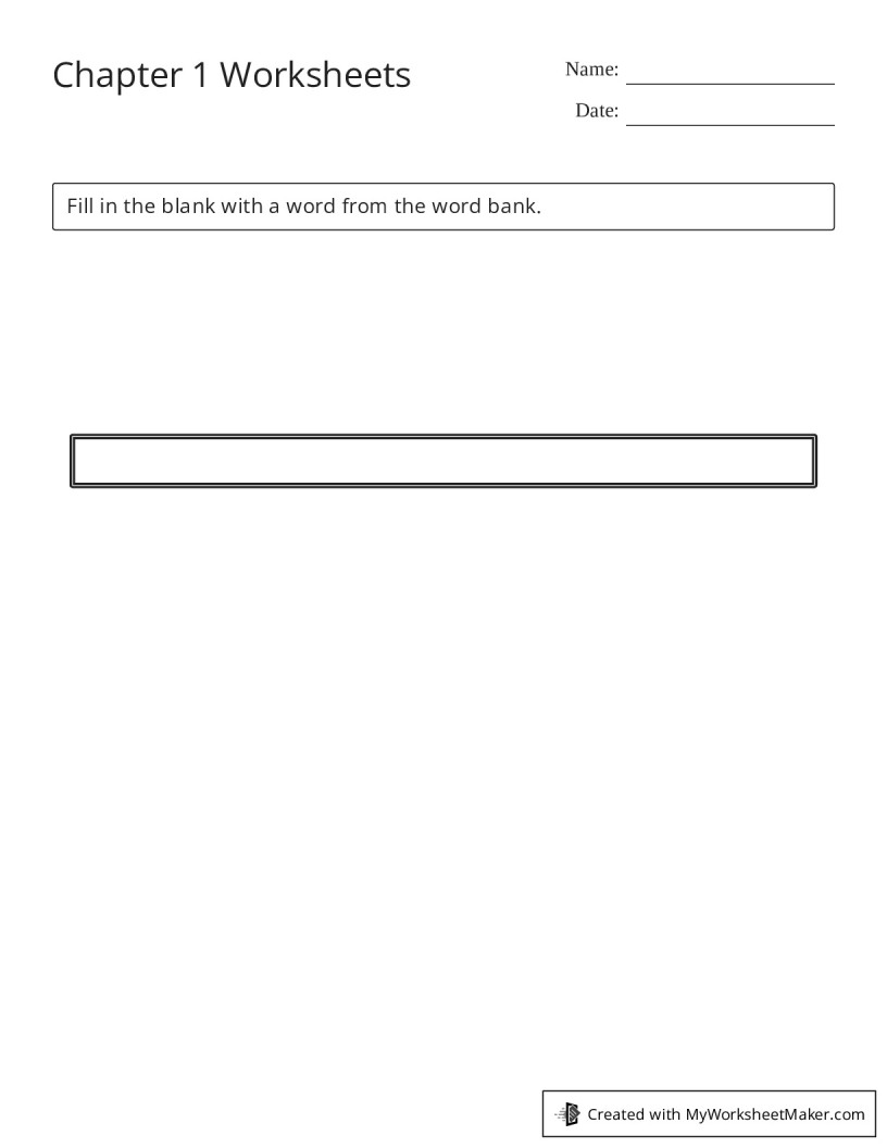 Chapter 1 Worksheets - My Worksheet Maker: Create Your Own Worksheets