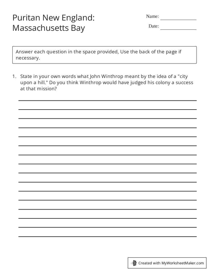 Worksheets New England New England Colonies Lesson Plans & Worksheets