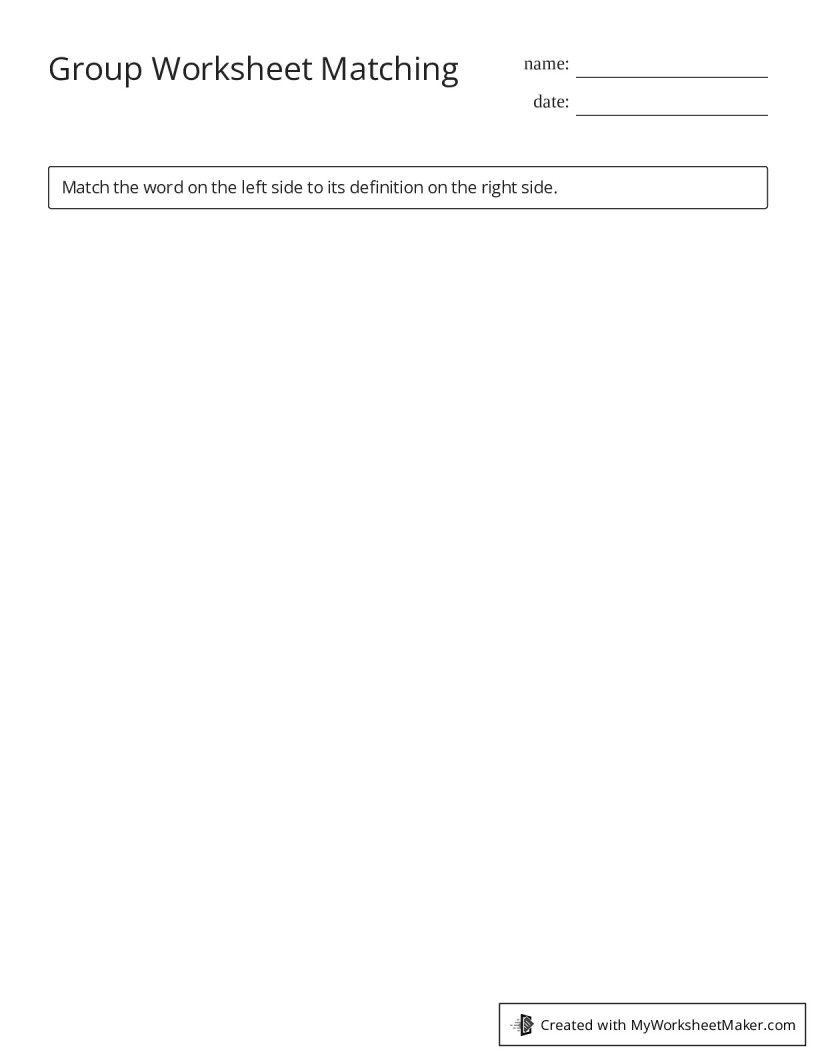 Group Worksheet Matching - My Worksheet Maker: Create Your Own Worksheets