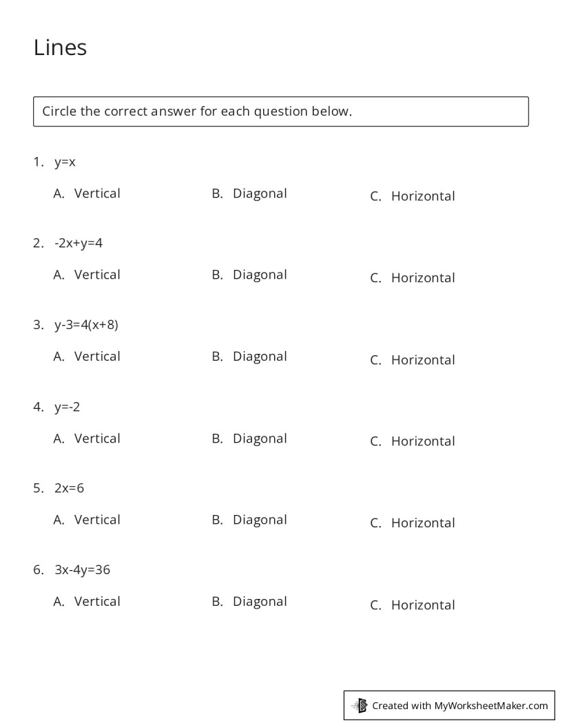 Lines - My Worksheet Maker: Create Your Own Worksheets