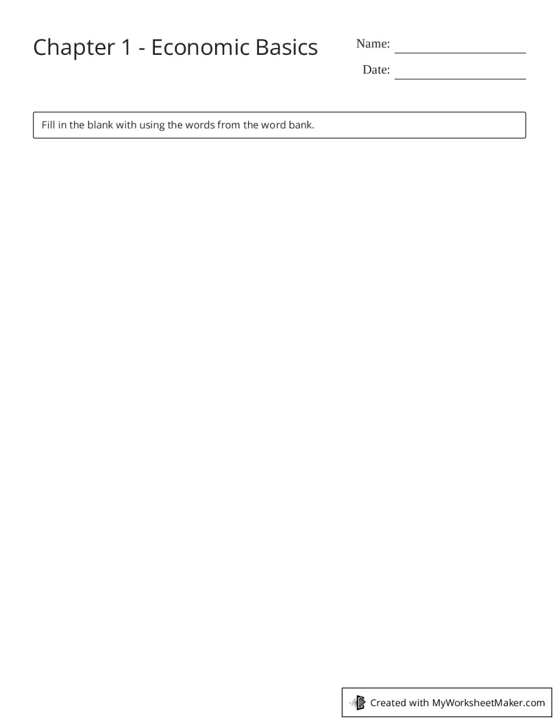 Chapter 1 - Economic Basics - My Worksheet Maker: Create Your Own ...