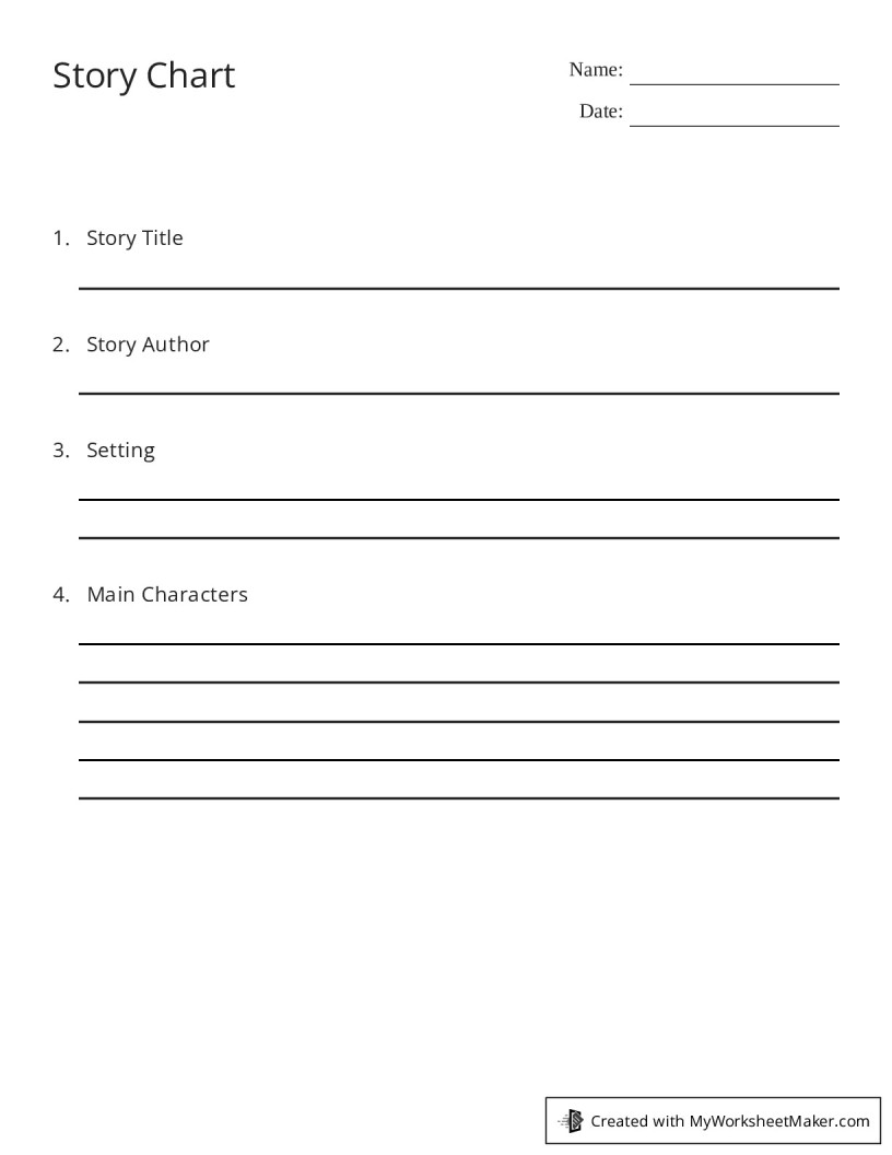 Story Chart - My Worksheet Maker: Create Your Own Worksheets