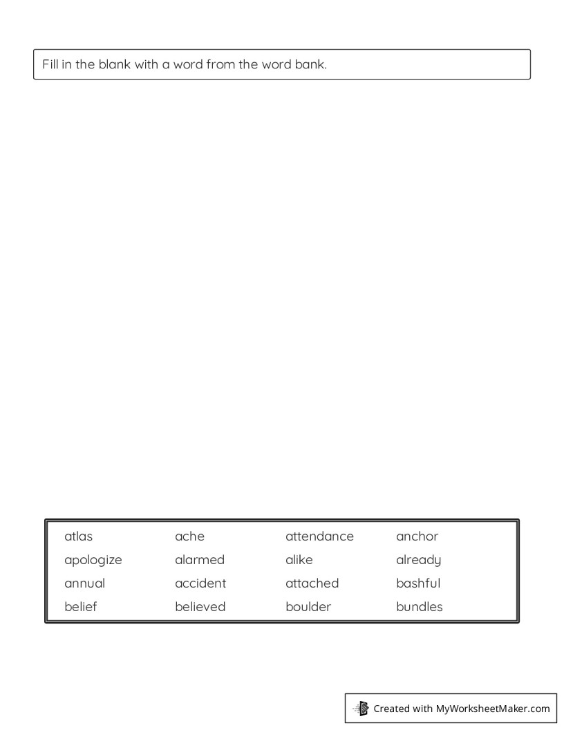 Worksheet - My Worksheet Maker: Create Your Own Worksheets