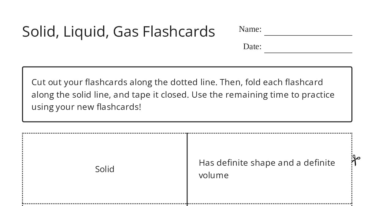 Solid, Liquid, Gas Flashcards - My Flashcard Maker: Create Your Own ...