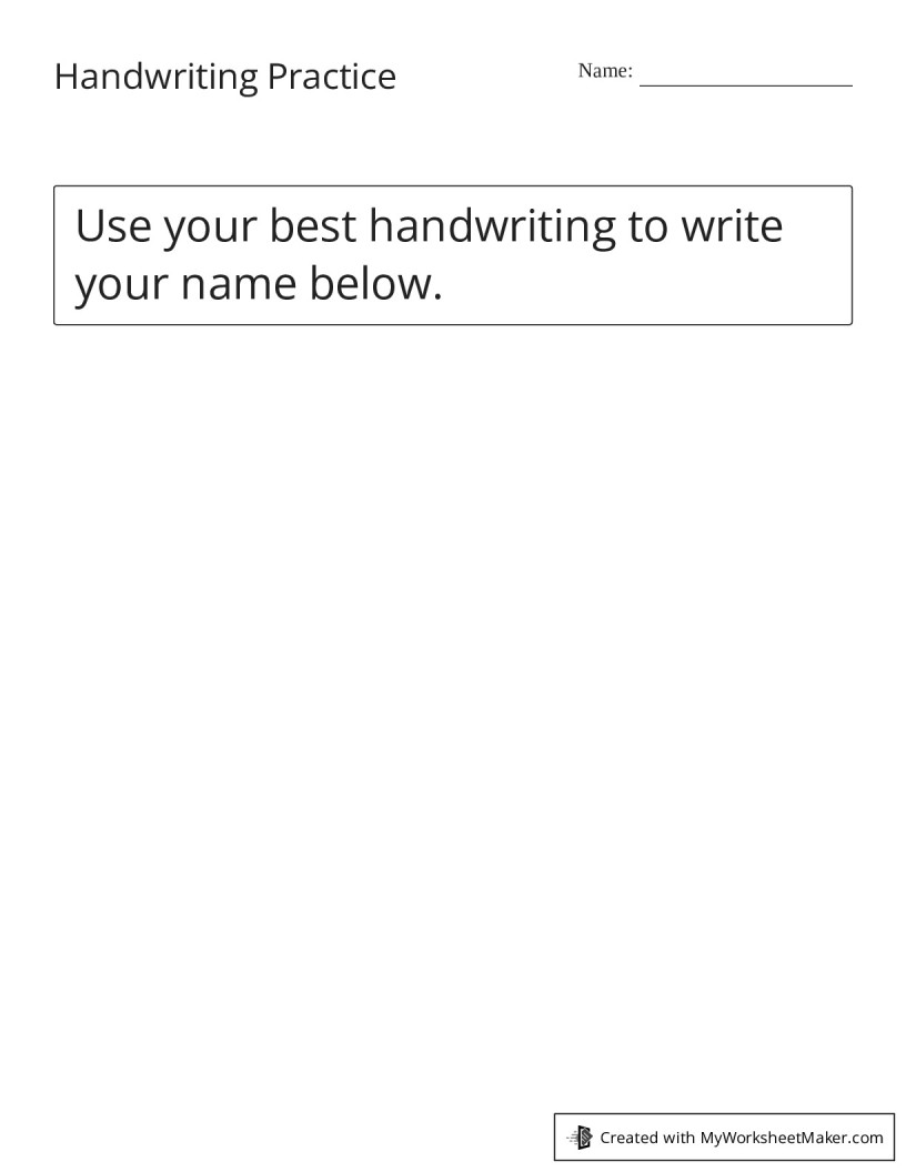 Handwriting Practice - My Worksheet Maker: Create Your Own Worksheets
