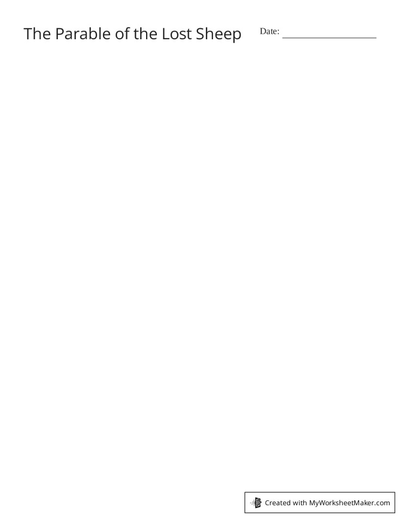 The Parable of the Lost Sheep - My Worksheet Maker: Create Your Own ...