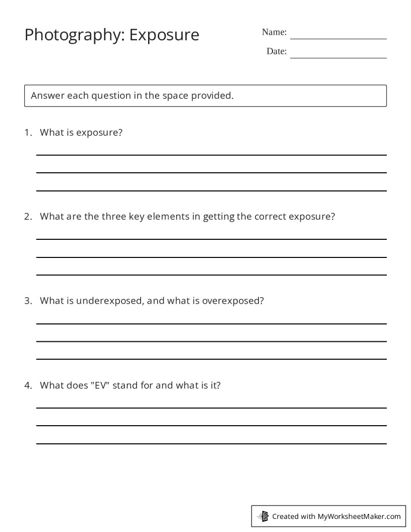 Photography Exposure Worksheet Untitled Multiple Exposures: Echoes Of