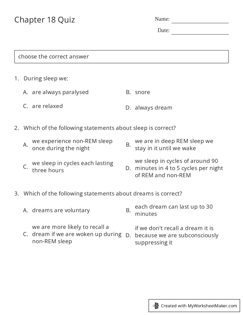 Chapter 18 Quiz - My Worksheet Maker: Create Your Own Worksheets