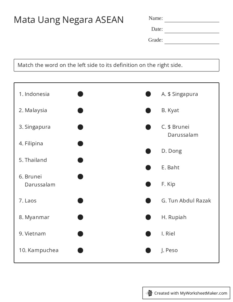 Worksheet Uang