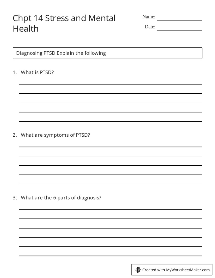 Chpt 14 Stress and Mental Health - My Worksheet Maker: Create Your Own ...