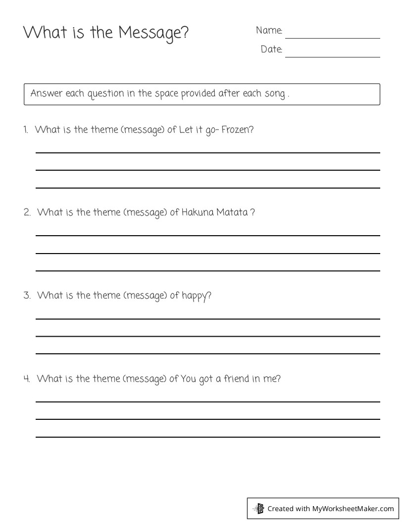 What is the Message? - My Worksheet Maker: Create Your Own Worksheets