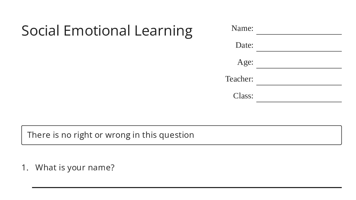 Social Emotional Learning - My Worksheet Maker: Create Your Own Worksheets