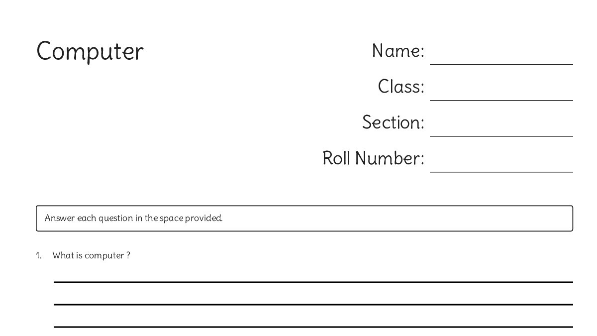 Computer - My Worksheet Maker: Create Your Own Worksheets