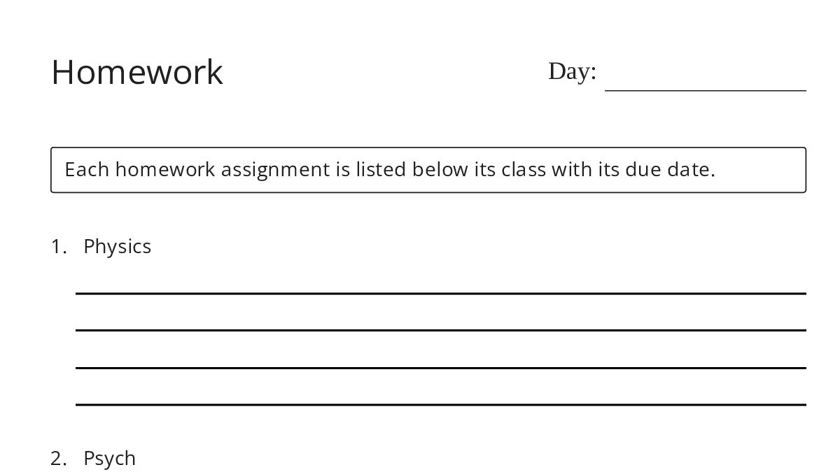 Homework - My Worksheet Maker: Create Your Own Worksheets