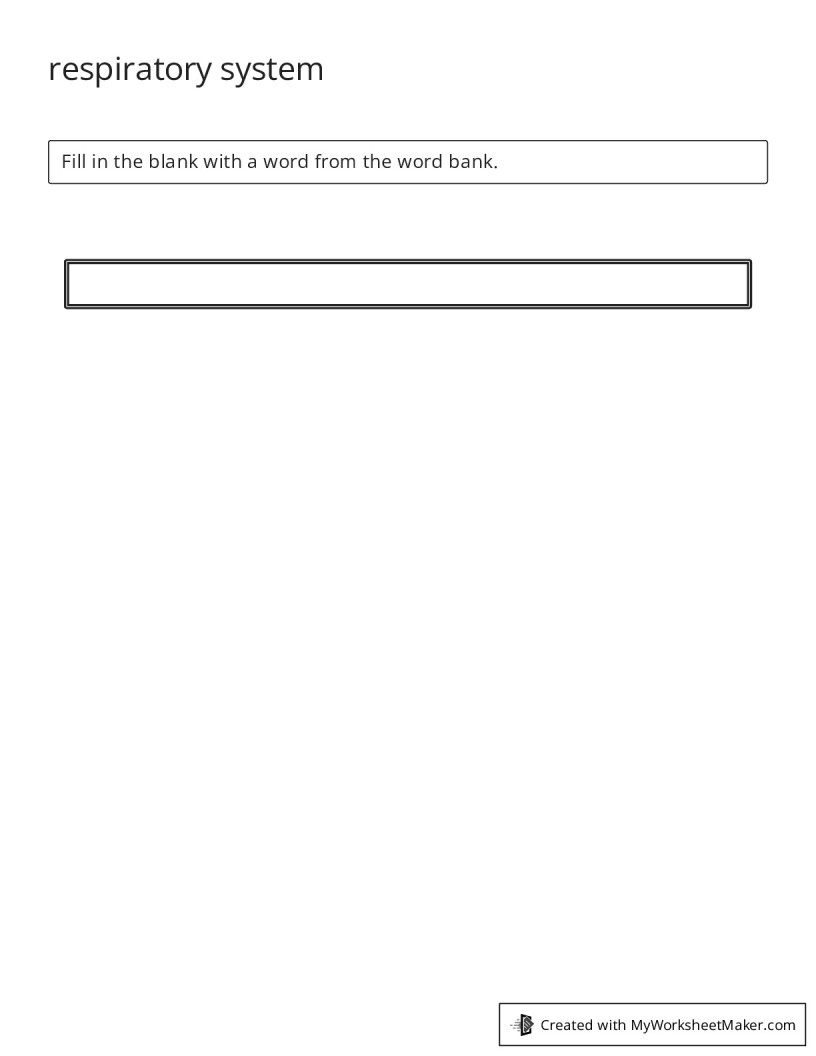 respiratory system - My Worksheet Maker: Create Your Own Worksheets