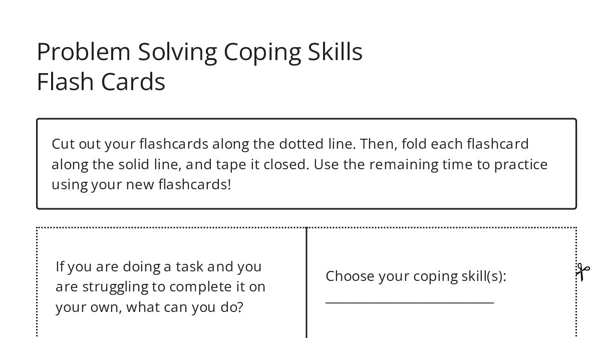 Problem Solving Coping Skills Flash Cards - My Flashcard Maker: Create ...