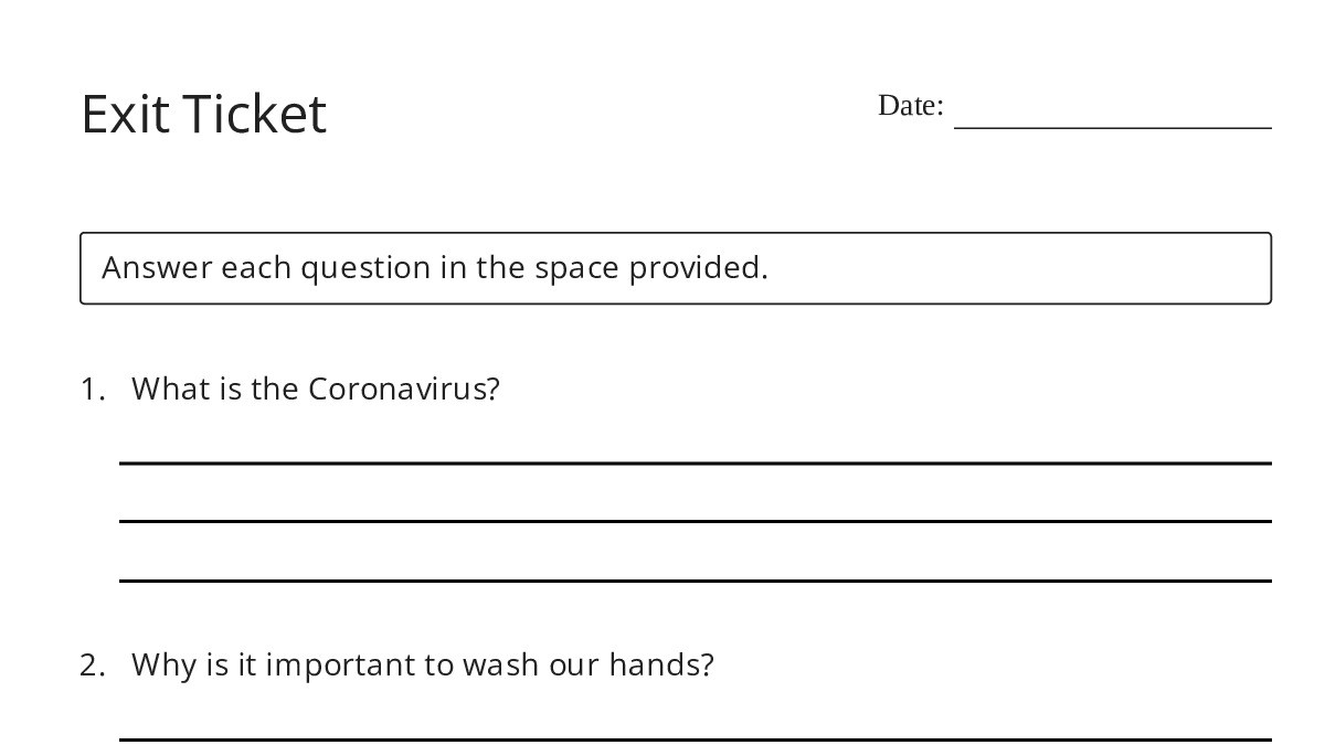 Exit Ticket - My Worksheet Maker: Create Your Own Worksheets