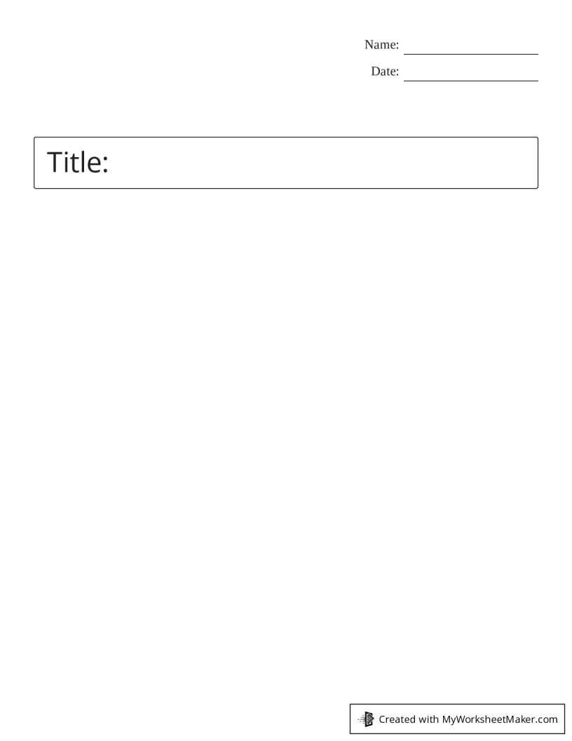 Worksheet - My Worksheet Maker: Create Your Own Worksheets