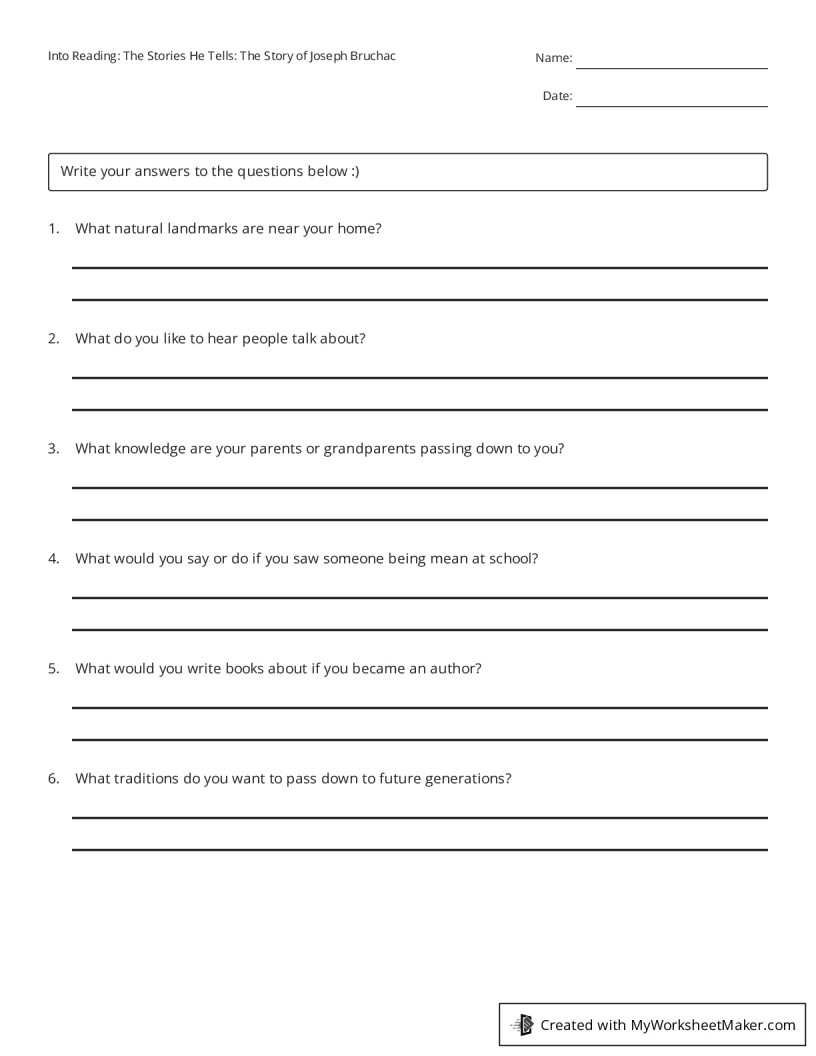 Into Reading: The Stories He Tells: The Story of Joseph Bruchac - My ...