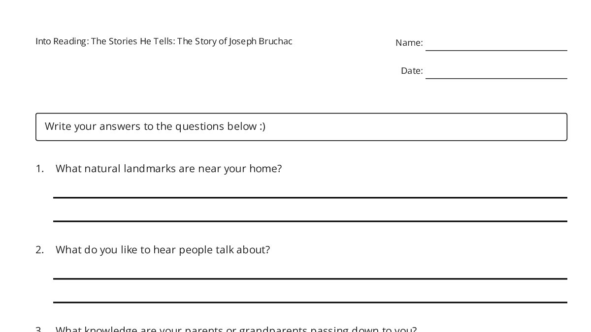 Into Reading: The Stories He Tells: The Story of Joseph Bruchac - My ...