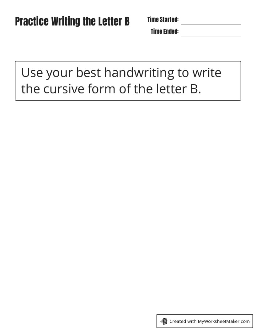 Practice Writing the Letter B - My Worksheet Maker: Create Your Own ...