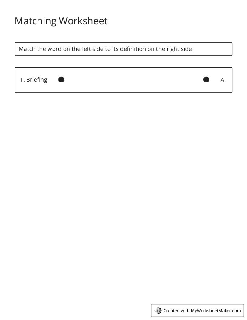 Matching Worksheet - My Worksheet Maker: Create Your Own Worksheets