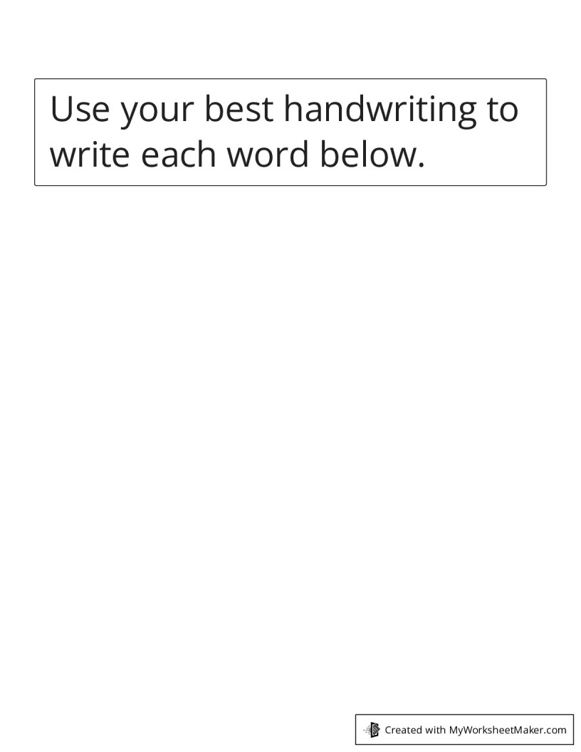 Worksheet - My Worksheet Maker: Create Your Own Worksheets