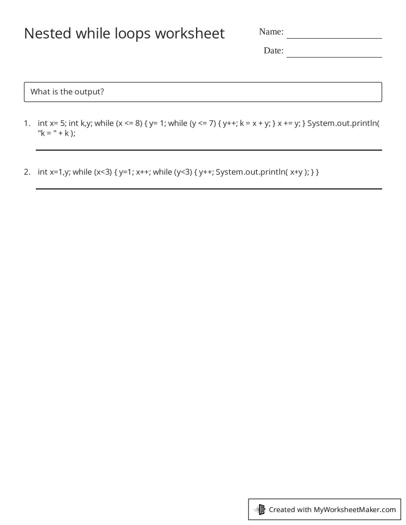 My Worksheet Maker: The Best Online Worksheet Creator