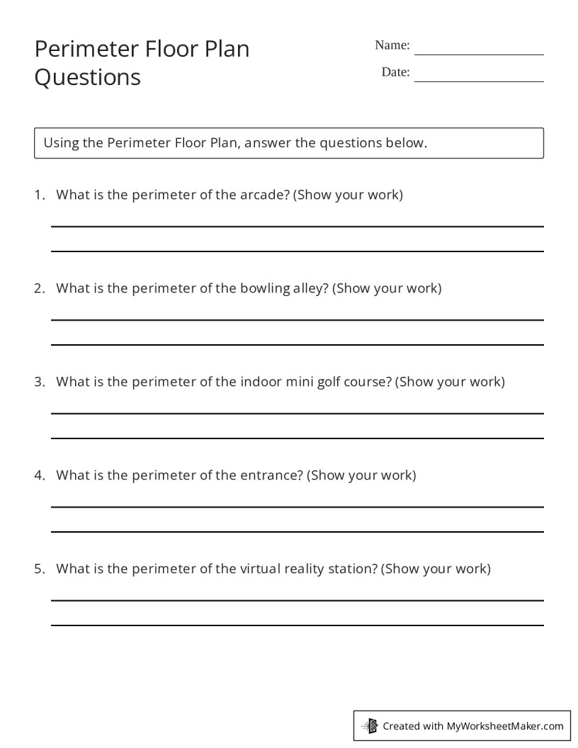 Perimeter Floor Plan Questions - My Worksheet Maker: Create Your Own ...
