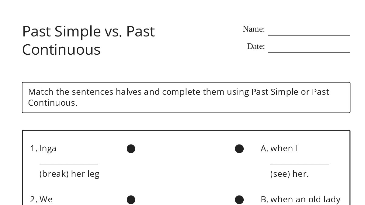 Past Simple vs. Past Continuous - My Worksheet Maker: Create Your Own ...