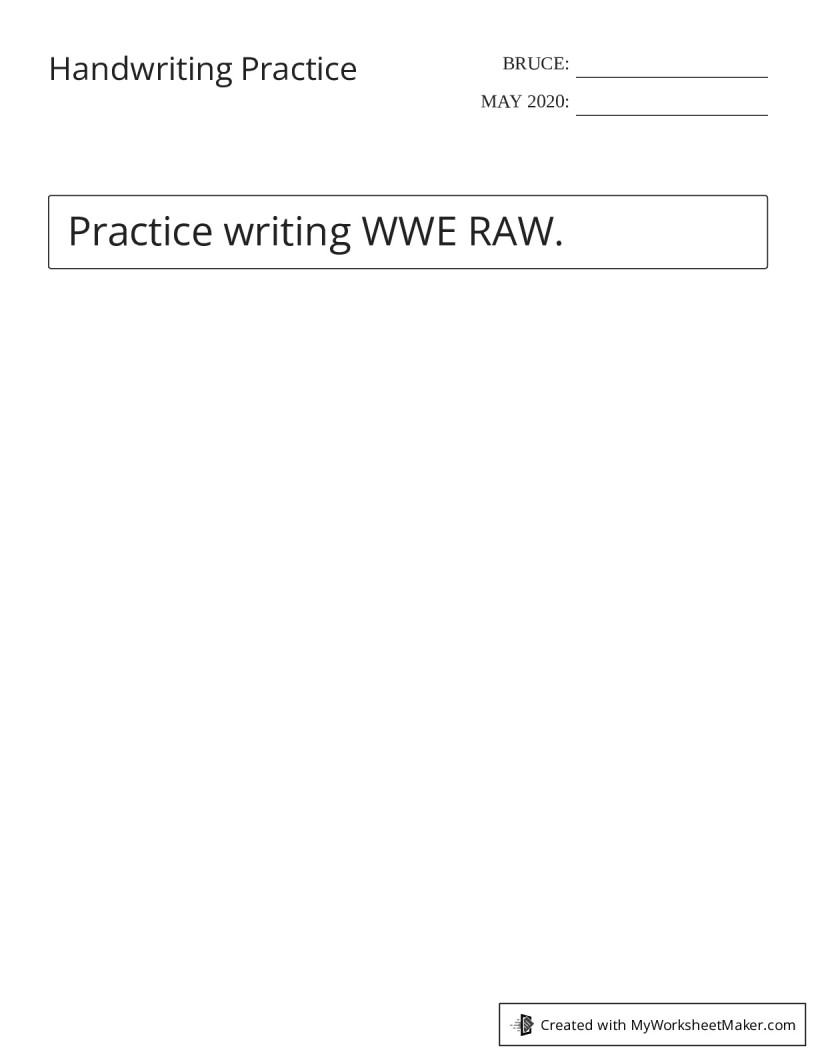 Handwriting Practice - My Worksheet Maker: Create Your Own Worksheets