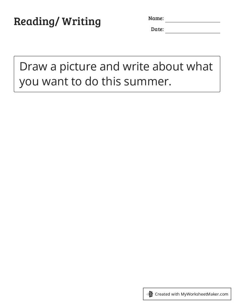 Reading/ Writing - My Worksheet Maker: Create Your Own Worksheets