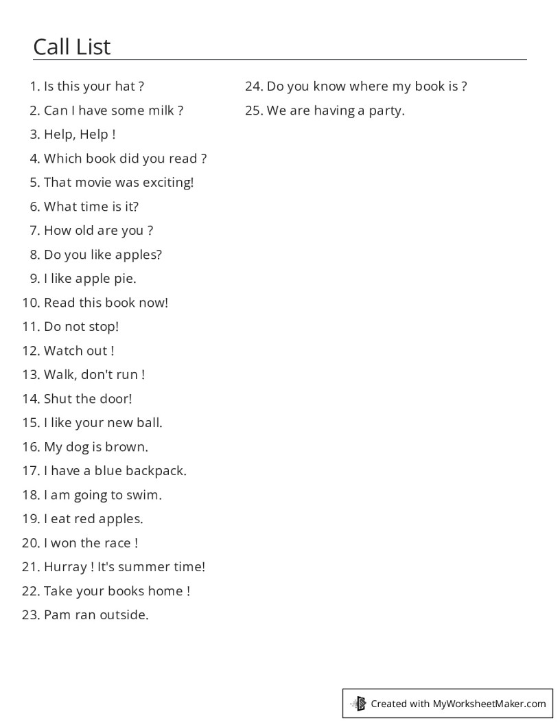 Sentence Type Bingo - My Bingo Maker: Create Your Own Bingo Cards