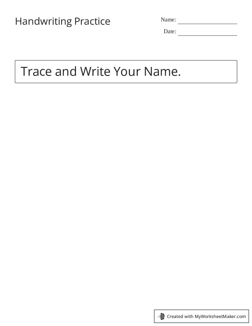 Handwriting Practice - My Worksheet Maker: Create Your Own Worksheets