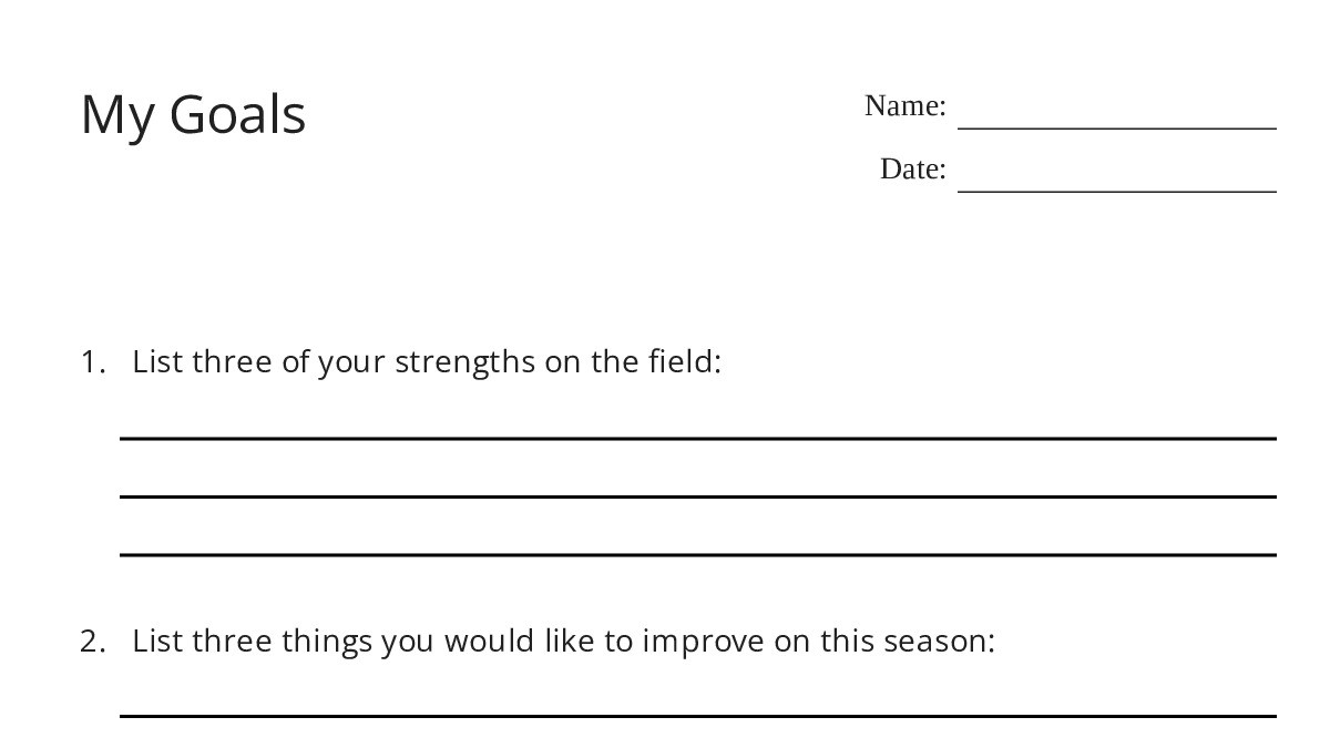 My Goals - My Worksheet Maker: Create Your Own Worksheets